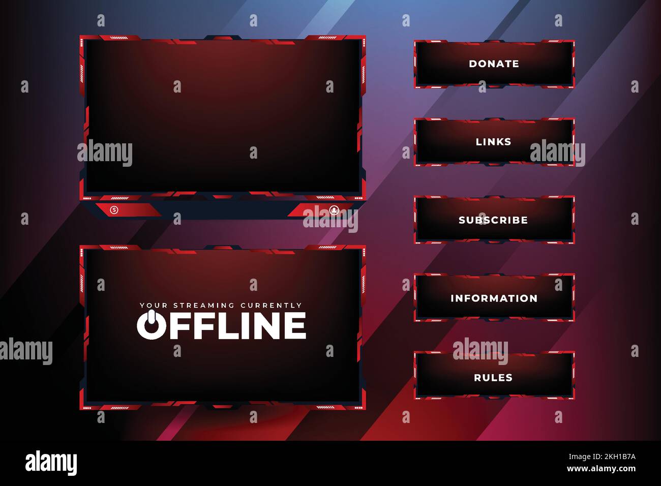 Futuristic online gaming frame design with abstract shapes on a dark ...