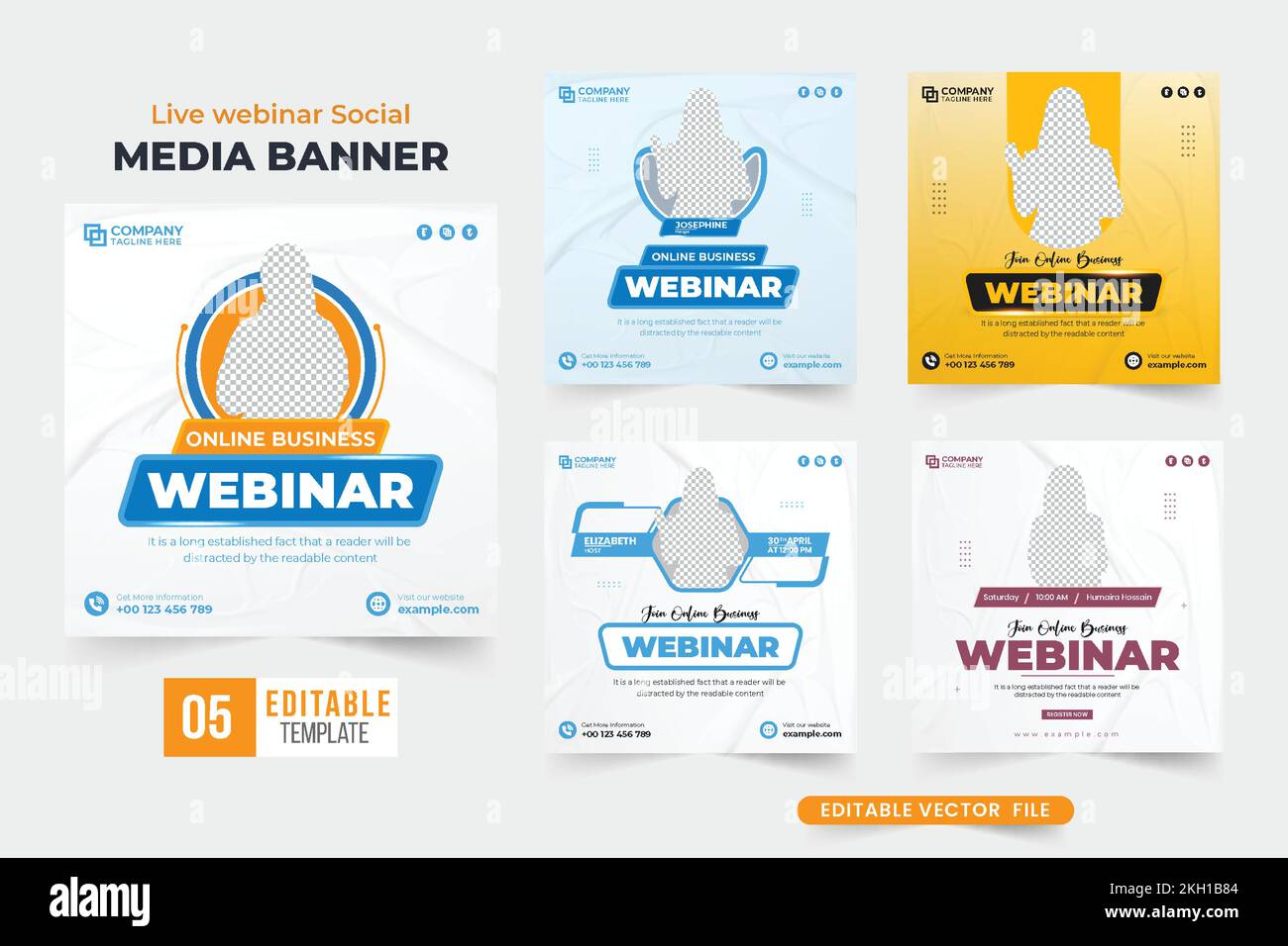 Online business webinar template collection for seminar invitations ...