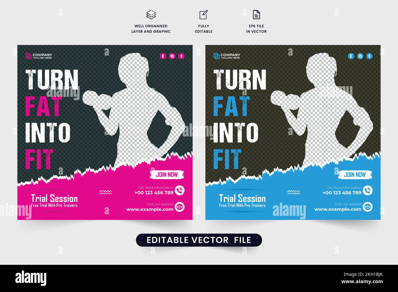 Fitness gym advertisement template for digital marketing. Gym business ...