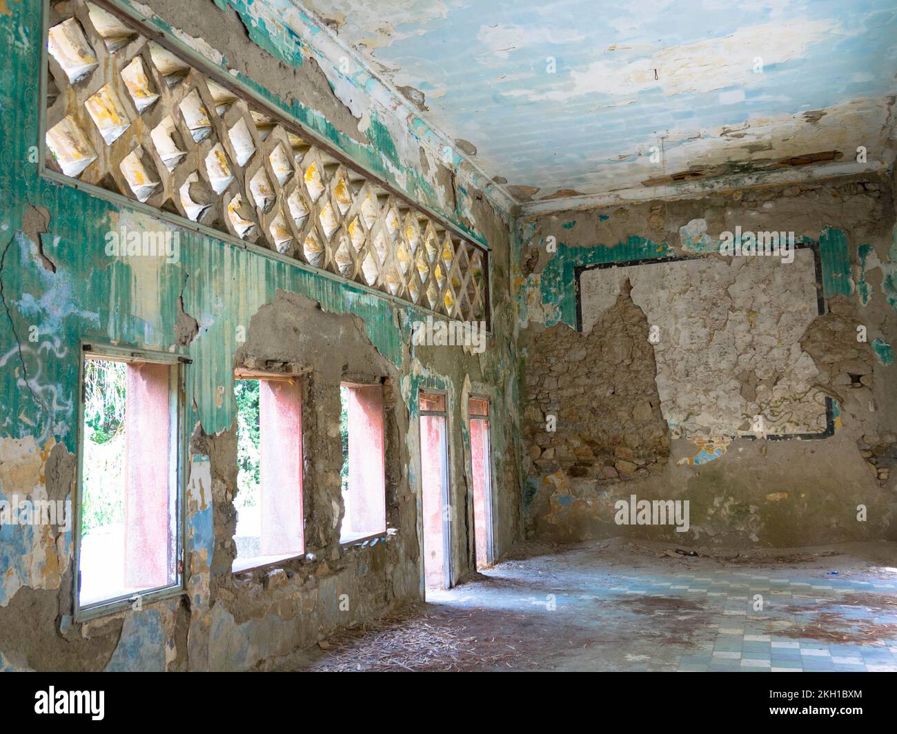 Lost Place in Eleousa. Derelict sanatorium. Historic Italian settlement ...