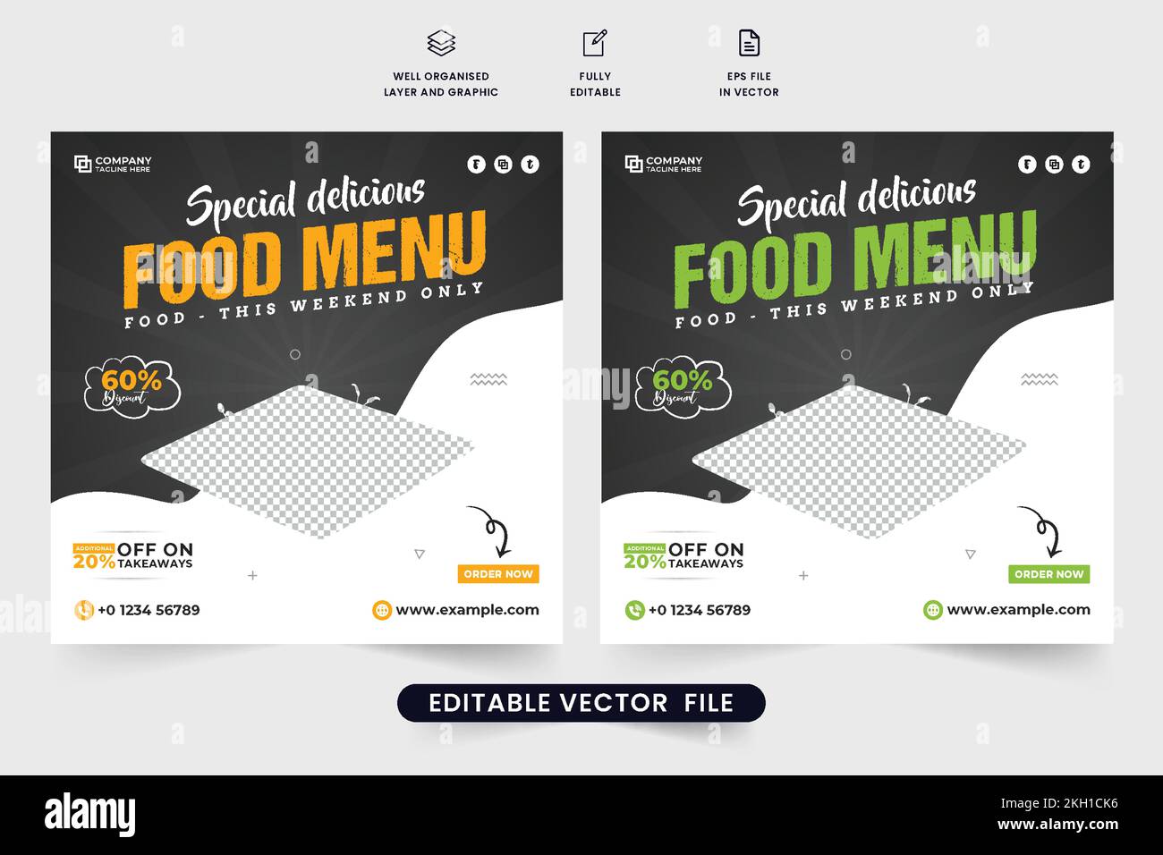 Special food menu design with dark backgrounds for digital marketing ...