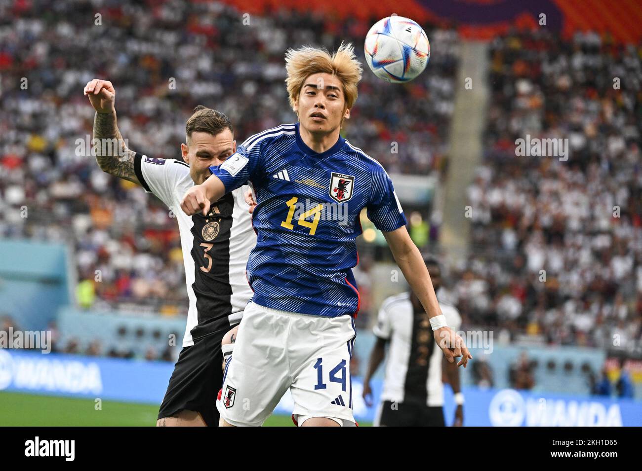 David Raum of Germany and Junya Ito of Japan during Germany v Japon ...