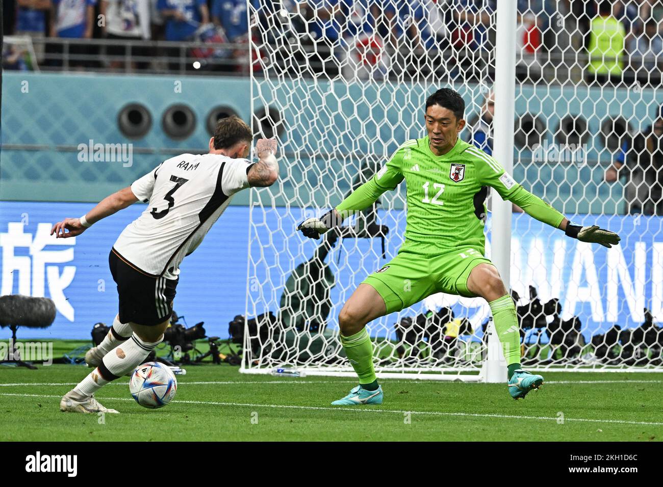 David Raum of Germany and Shuichi Gonda of Japan during Germany v Japon ...