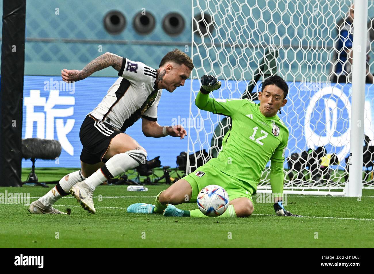 David Raum of Germany and Shuichi Gonda of Japan during Germany v Japon ...