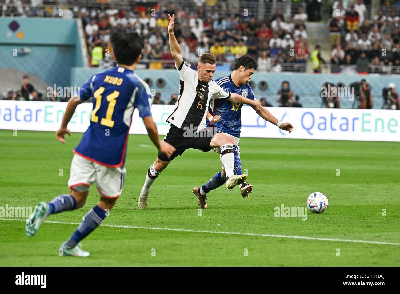 Joshua Kimmich of Germany and Hiroki Sakai of Japan during Germany v ...