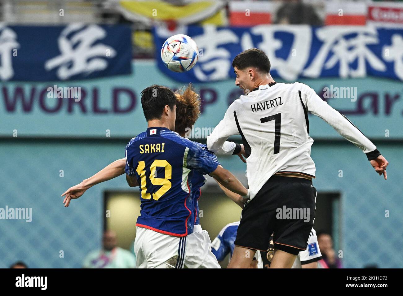 Hiroki Sakai of Japan and Kai Havertz of Germany during Germany v Japon ...