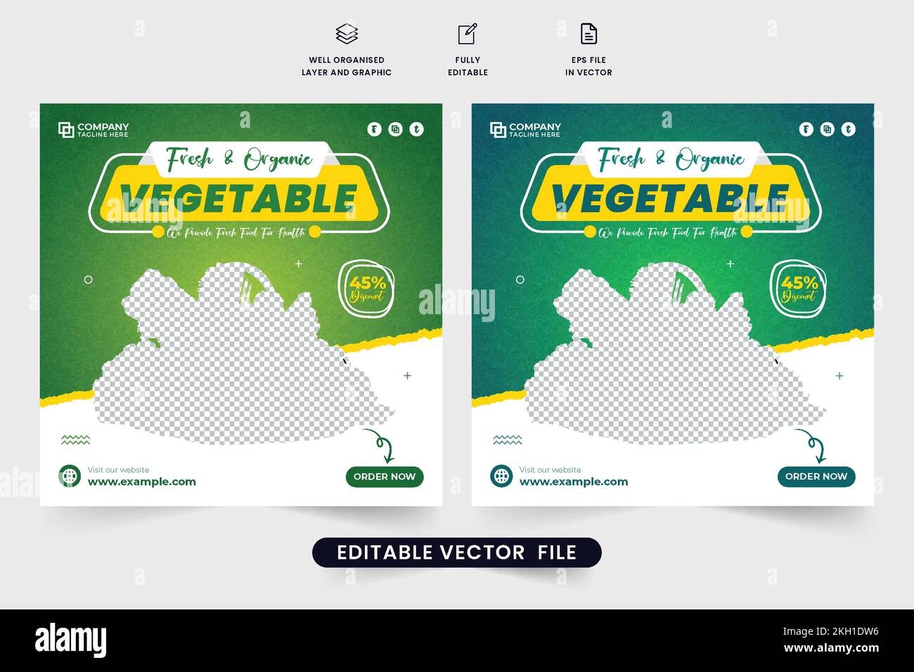 Fresh and healthy food promotional poster design for social media ...