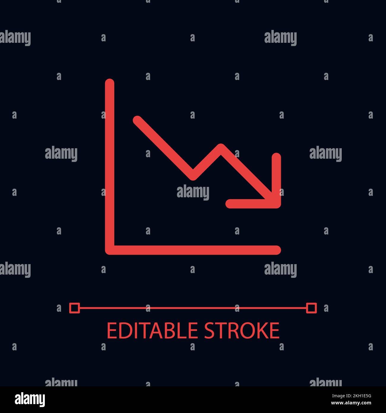 Demand decrease graph pixel perfect glassmorphism ui icon for dark theme Stock Vector Image ...
