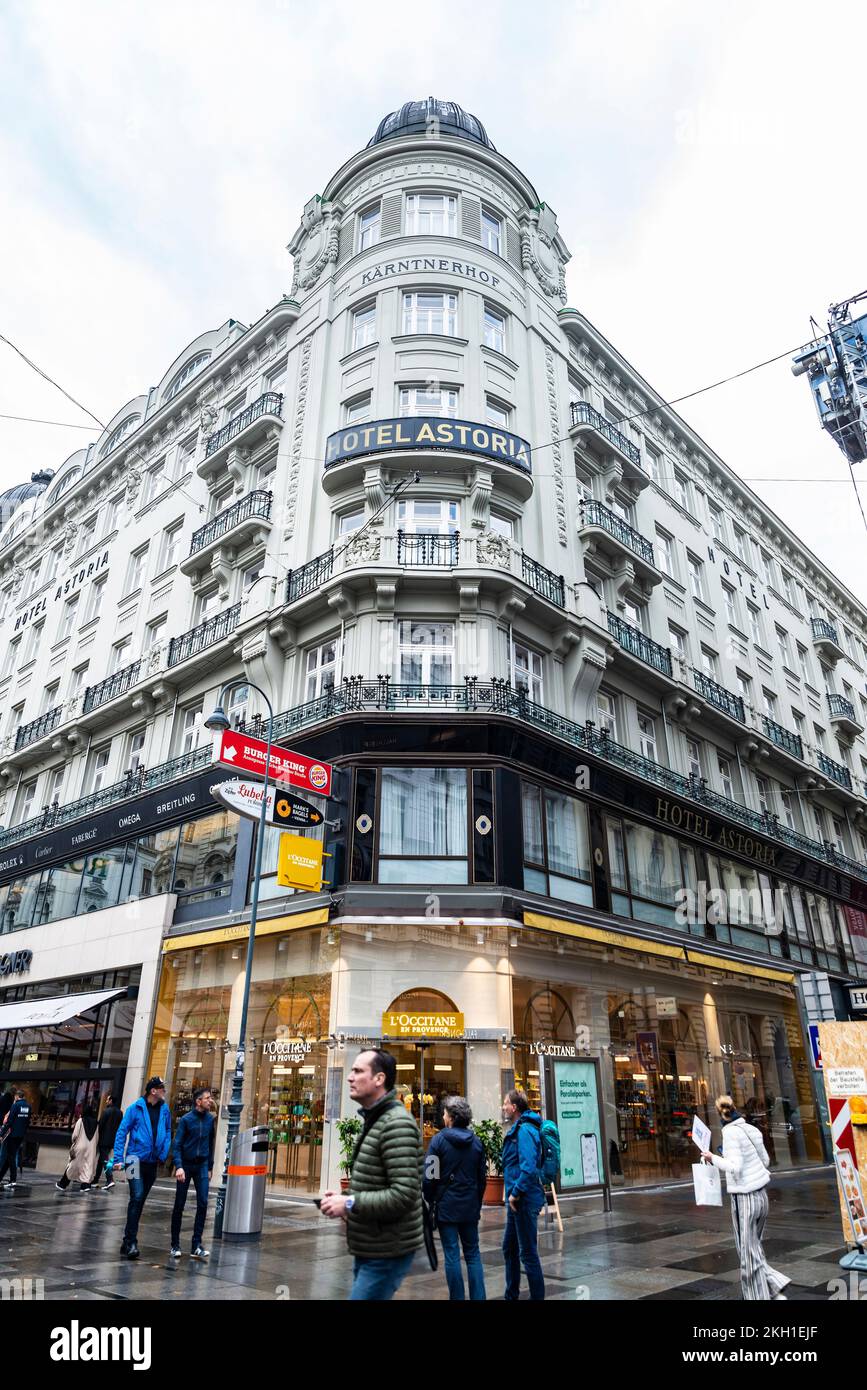 Vienna, Austria - October 14, 2022: Facade of the Astoria Hotel, a ...