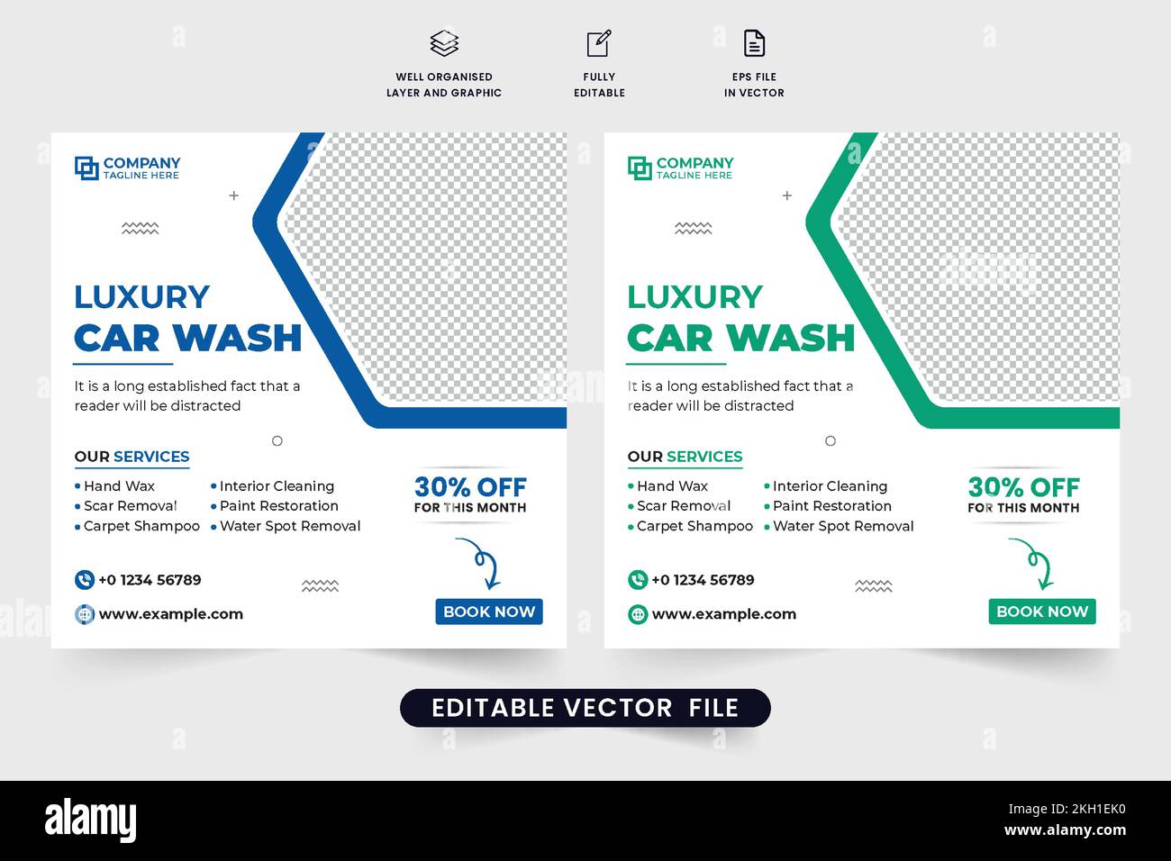 Modern car washing business template for social media marketing ...