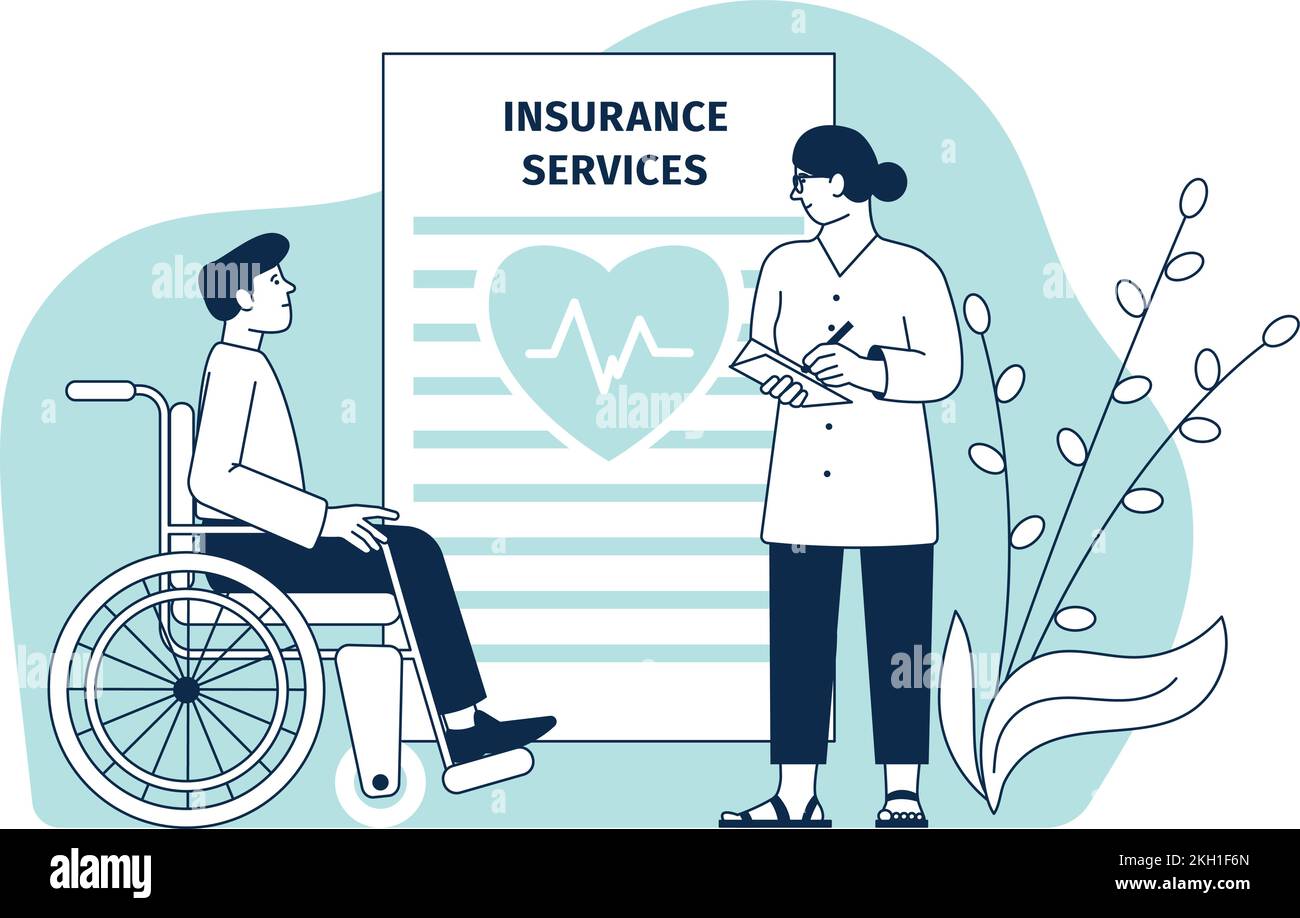 Insurance services concept. Medical document for disabled patients ...