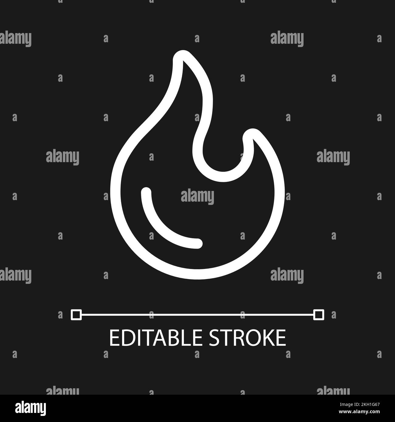 Flame pixel perfect white linear ui icon for dark theme Stock Vector ...