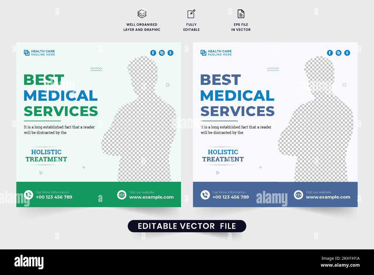 Clinic healthcare service template for advertisement. Modern hospital ...