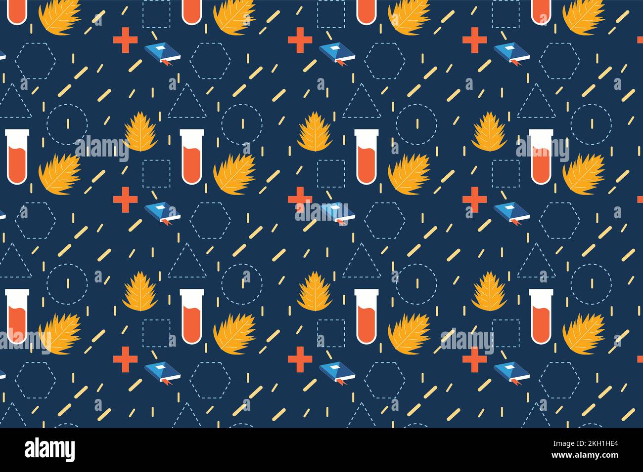 Education background pattern decoration with study elements. Modern ...