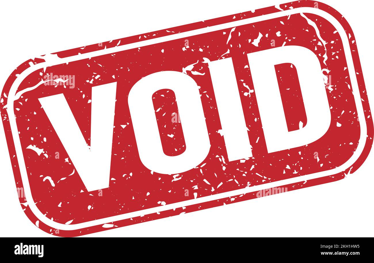 red grungy VOID rubber stamp or label isolated on white, vector illustration Stock Vector Image ...