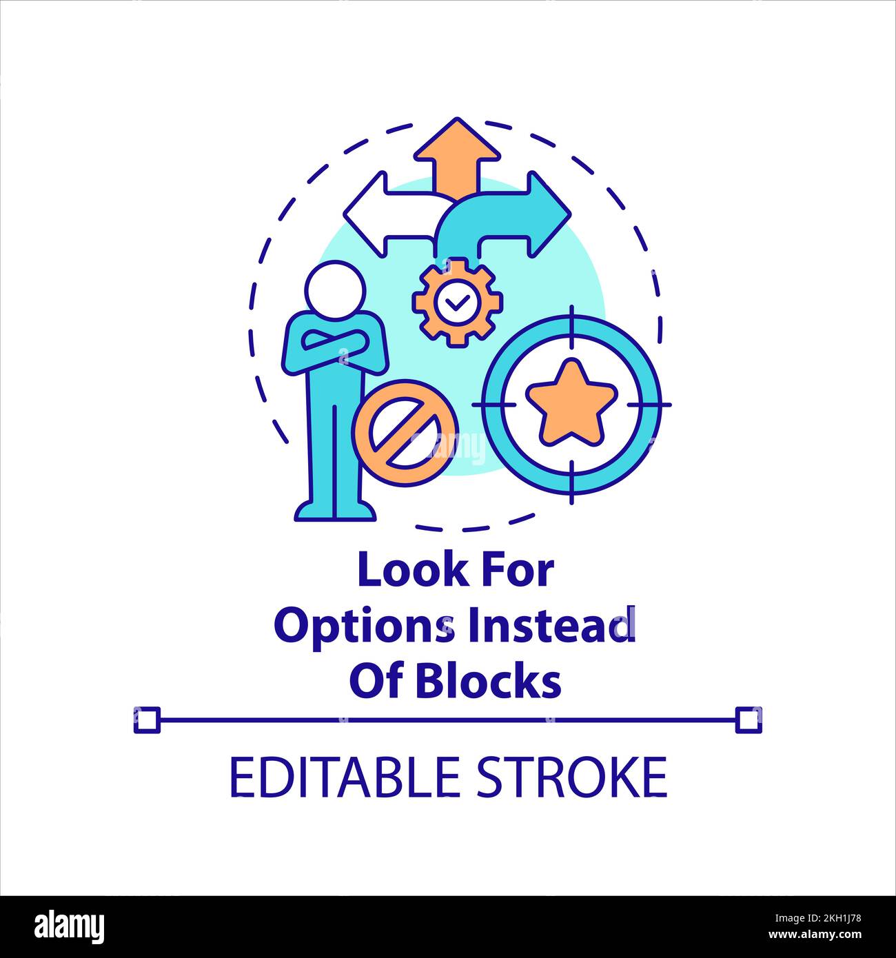 Look for options instead of blocks concept icon Stock Vector Image ...