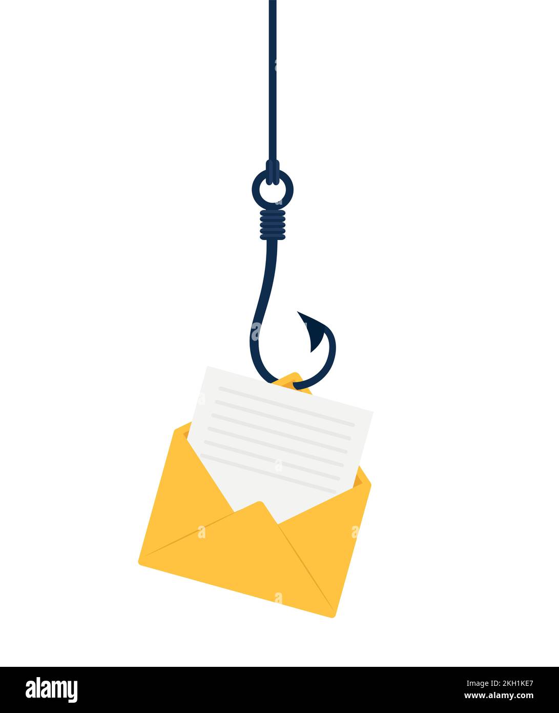 Fishing hook with email. Fishing fraud with mail envelope icon ...