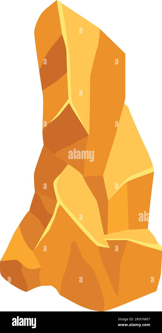 Yellow rock formation. Natural golden ore element Stock Vector Image ...