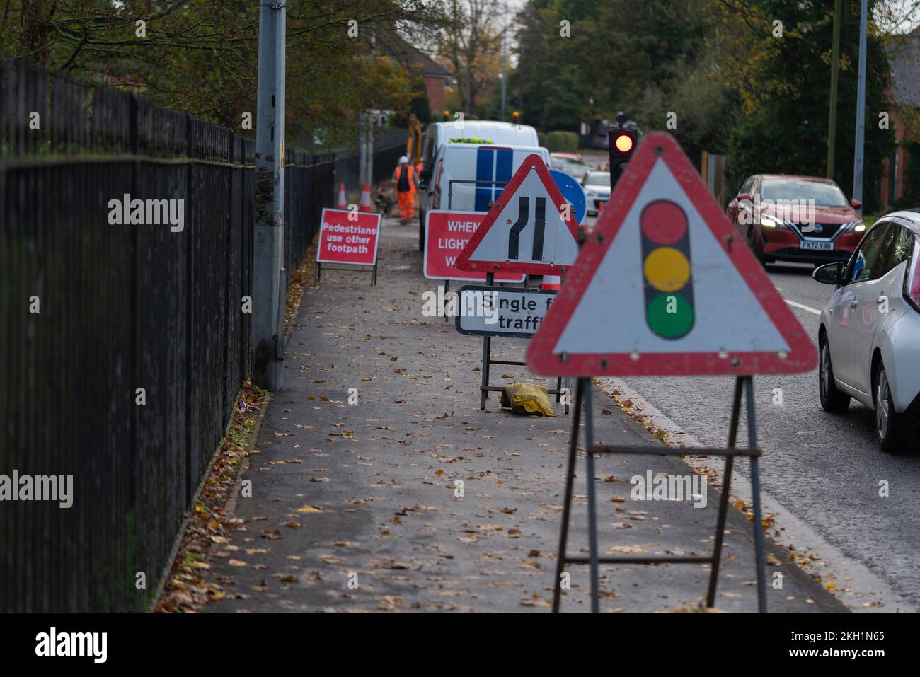 Road works, skid risk, re-surfacing, carriageway, stone chippings, grit ...