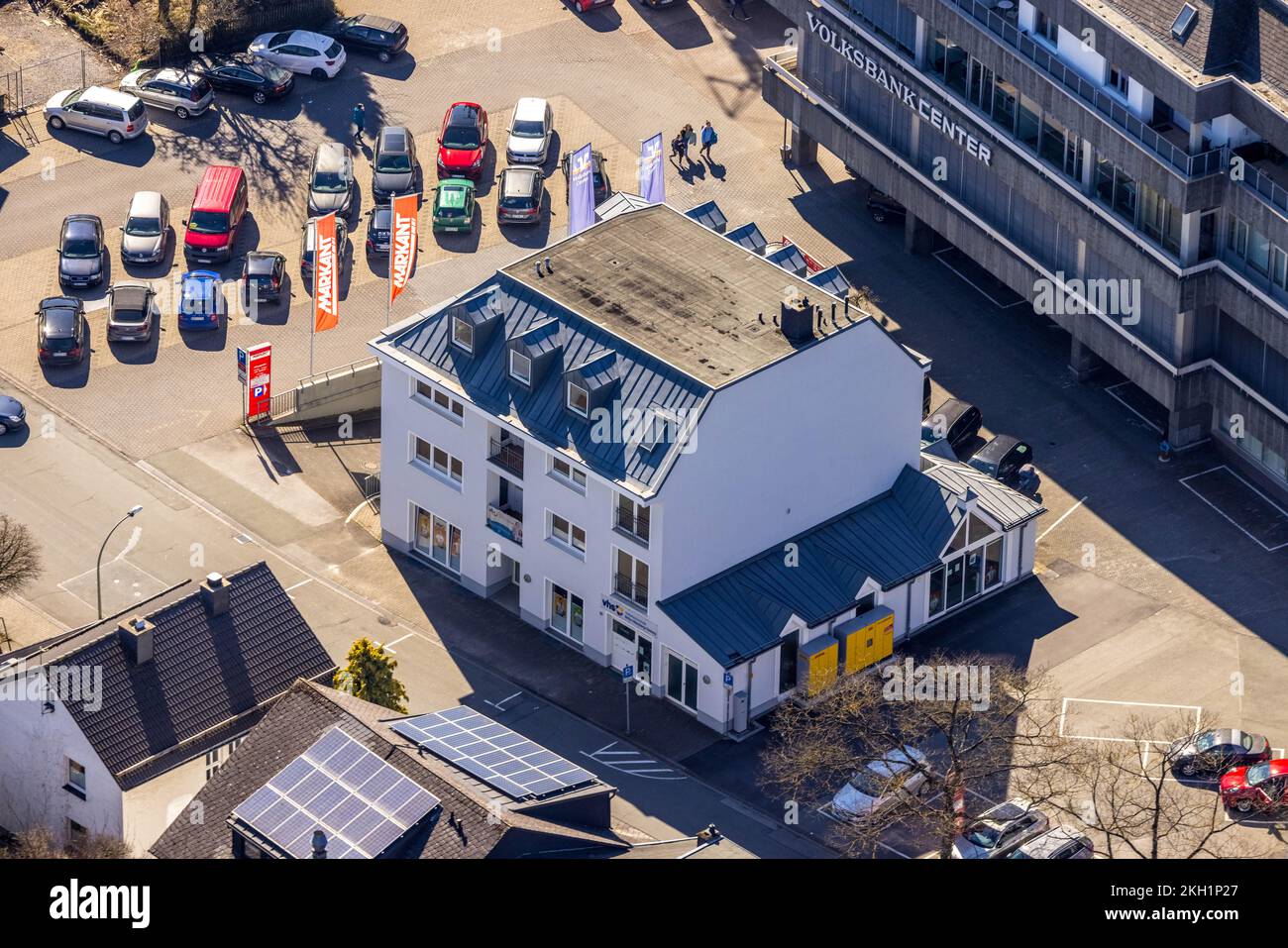Aerial view, VHS Brilon-Marsberg-Olsberg, Brilon, Sauerland, North ...