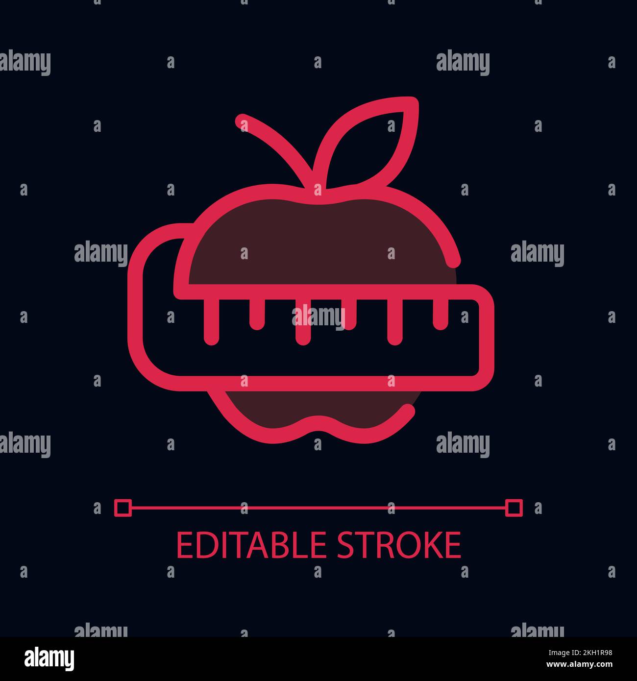 Apple and measuring tape pixel perfect glassmorphism ui icon for dark ...