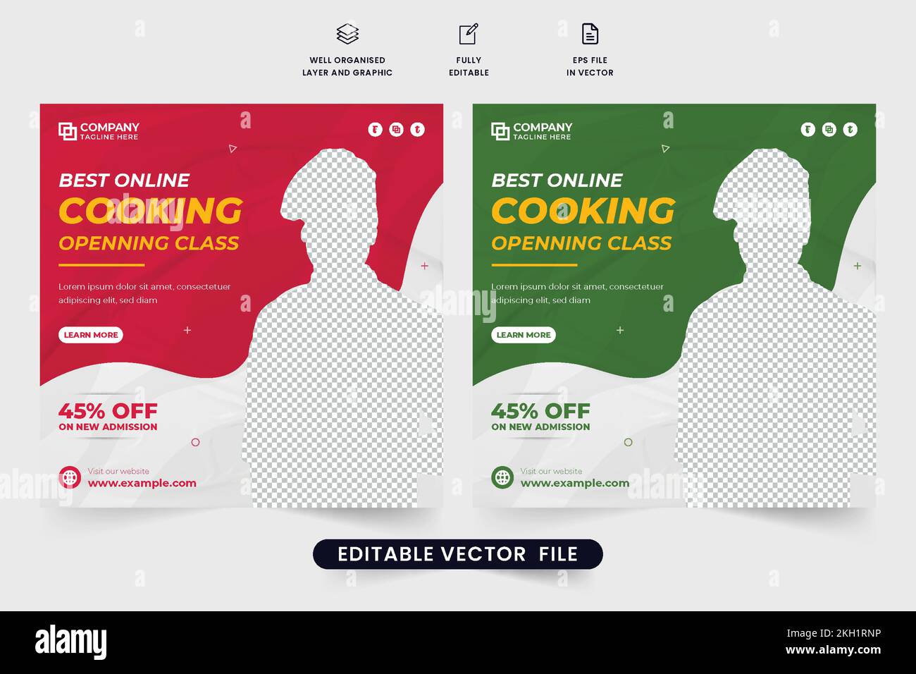 Special cooking class promotional web banner design for digital ...