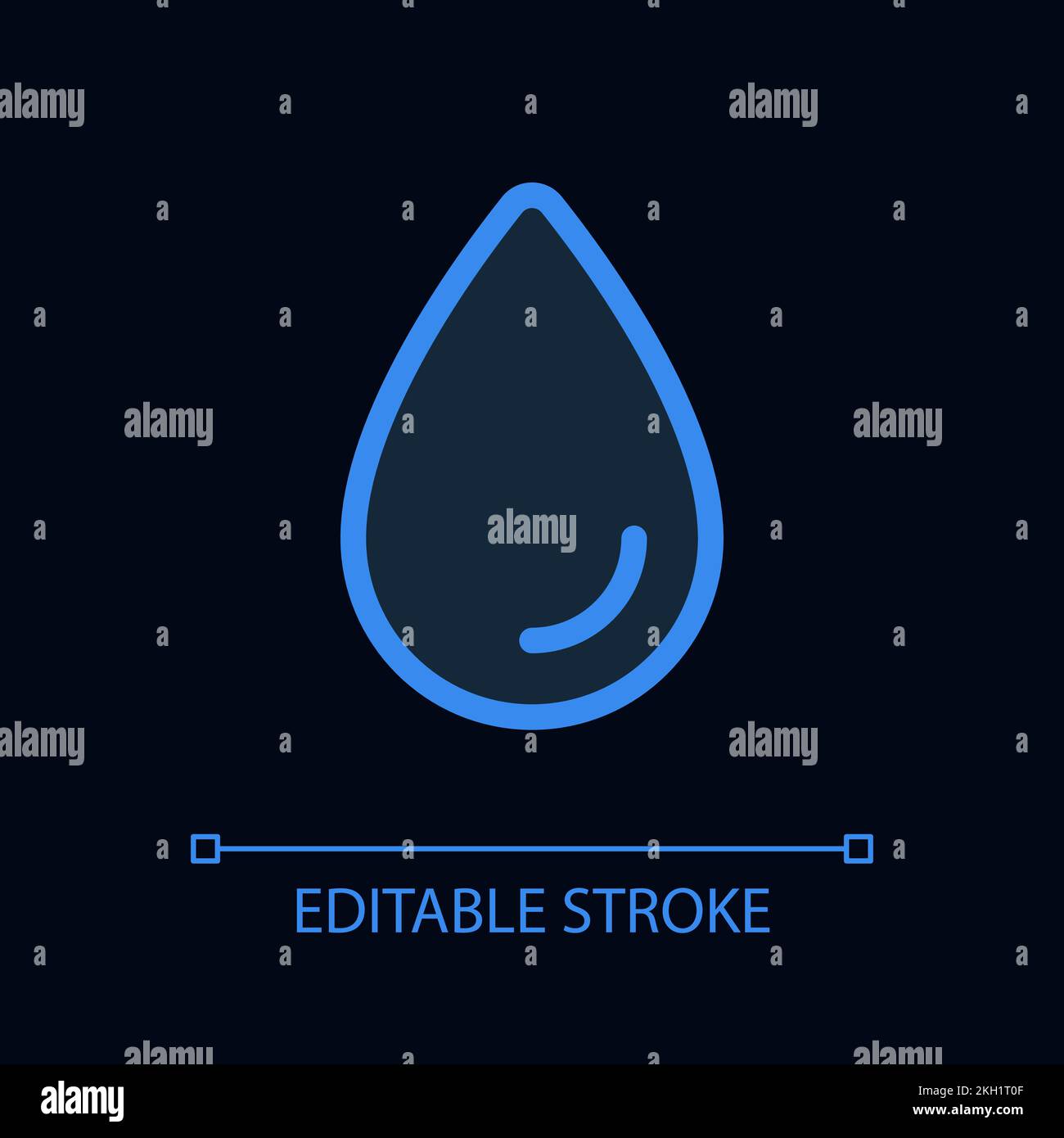 Blue drop pixel perfect glassmorphism ui icon for dark theme Stock ...