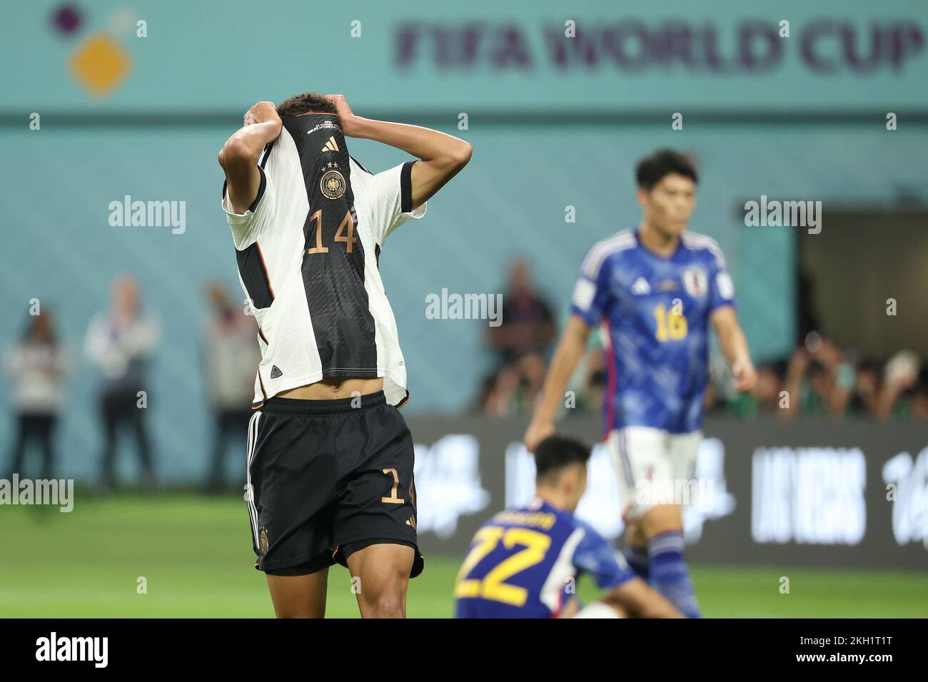 Jamal Musiala of Germany during the FIFA World Cup 2022, Group E ...