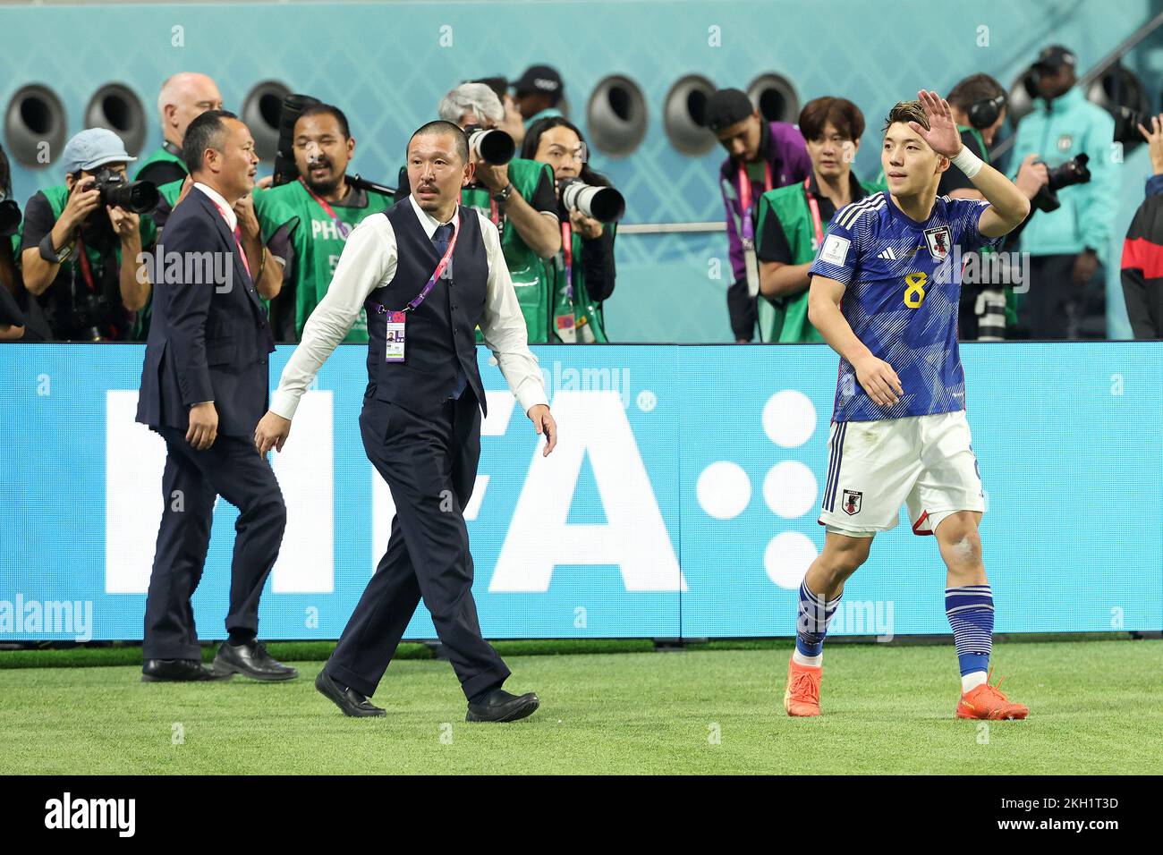 Ritsu Doan of Japan celebrates after the FIFA World Cup 2022, Group E ...