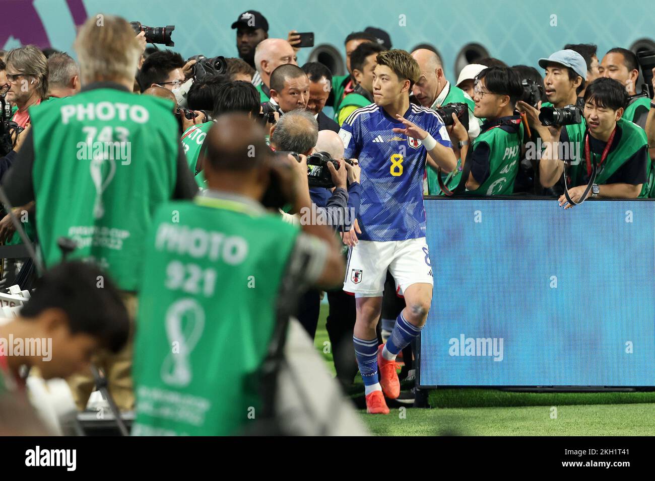 Ritsu Doan of Japan celebrates after the FIFA World Cup 2022, Group E ...