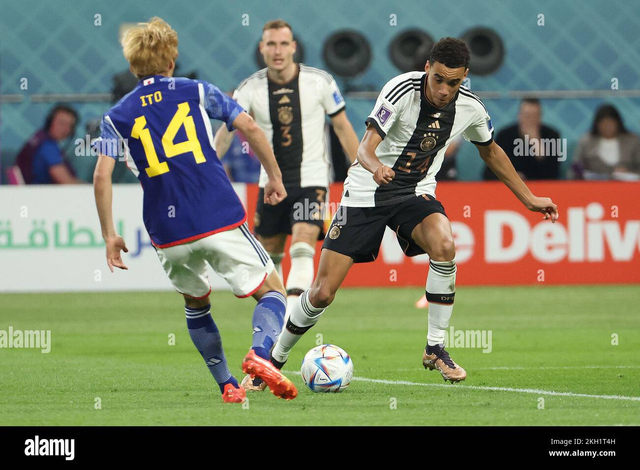 Jamal Musiala of Germany during the FIFA World Cup 2022, Group E ...