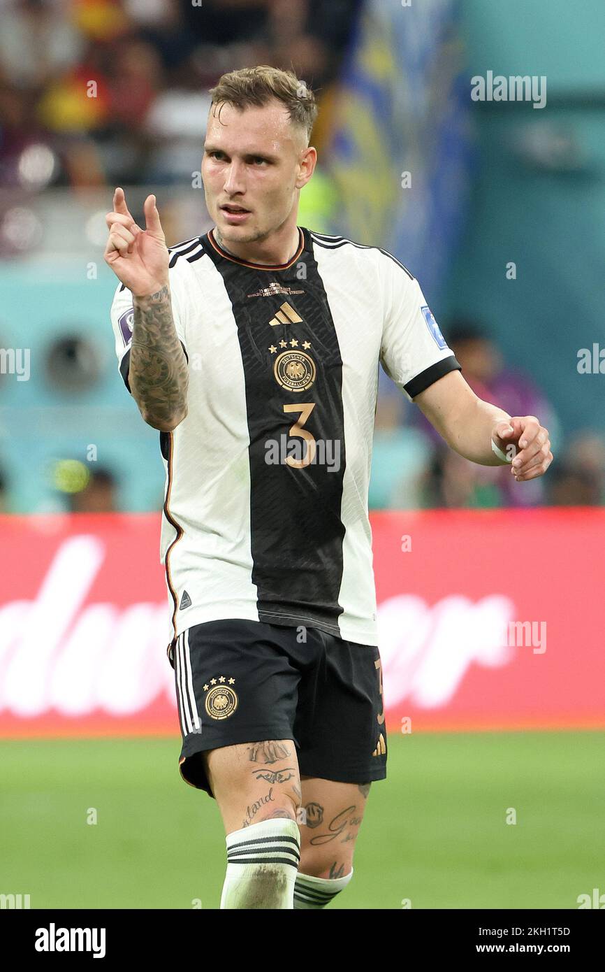 David Raum of Germany during the FIFA World Cup 2022, Group E football ...