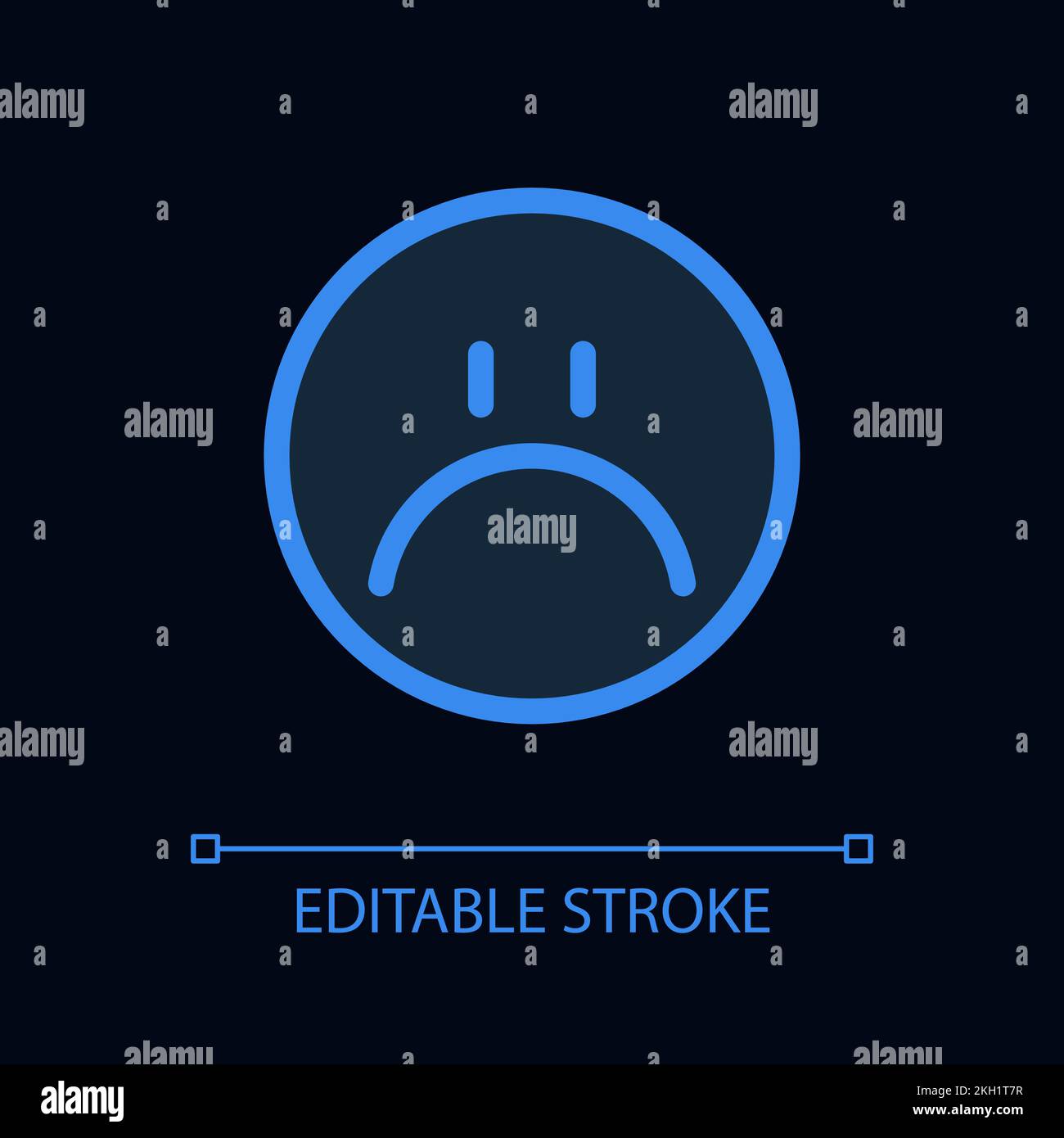 Sad emoji pixel perfect glassmorphism ui icon for dark theme Stock ...