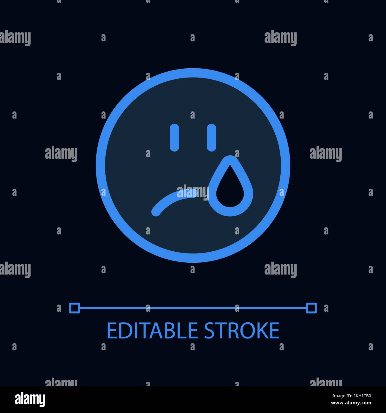 Crying emoji pixel perfect glassmorphism ui icon for dark theme Stock ...