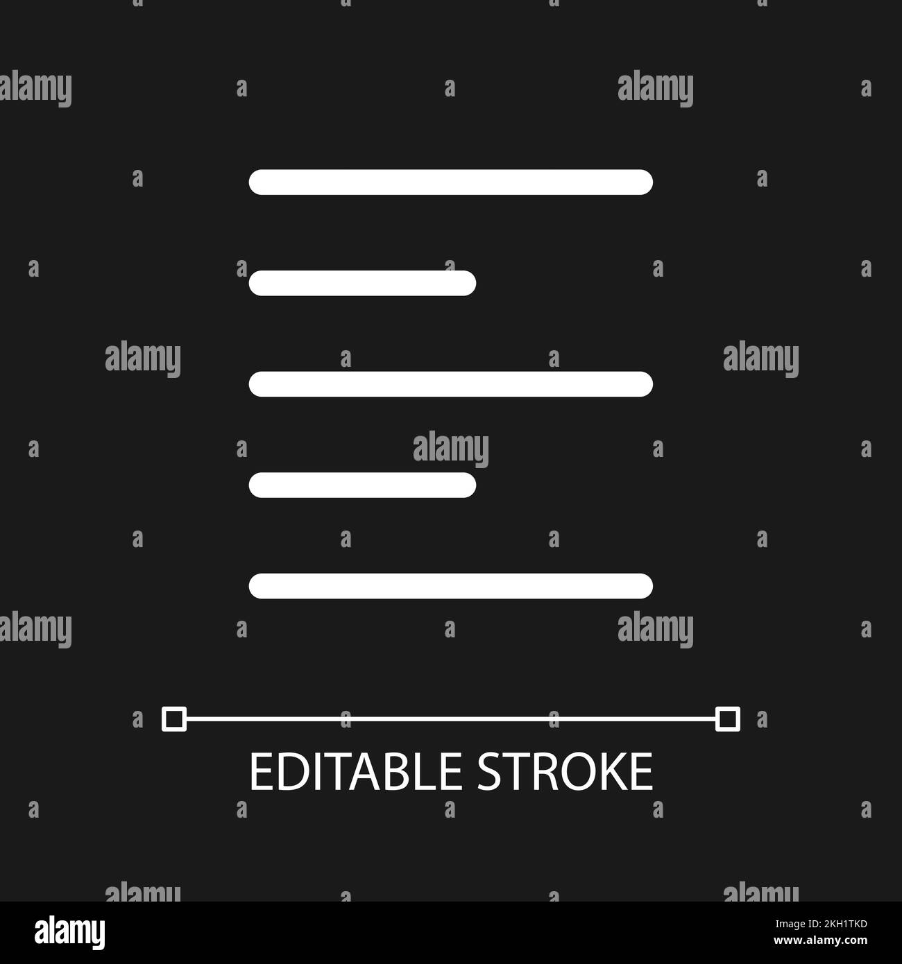 Text pixel perfect white linear ui icon for dark theme Stock Vector Image & Art - Alamy