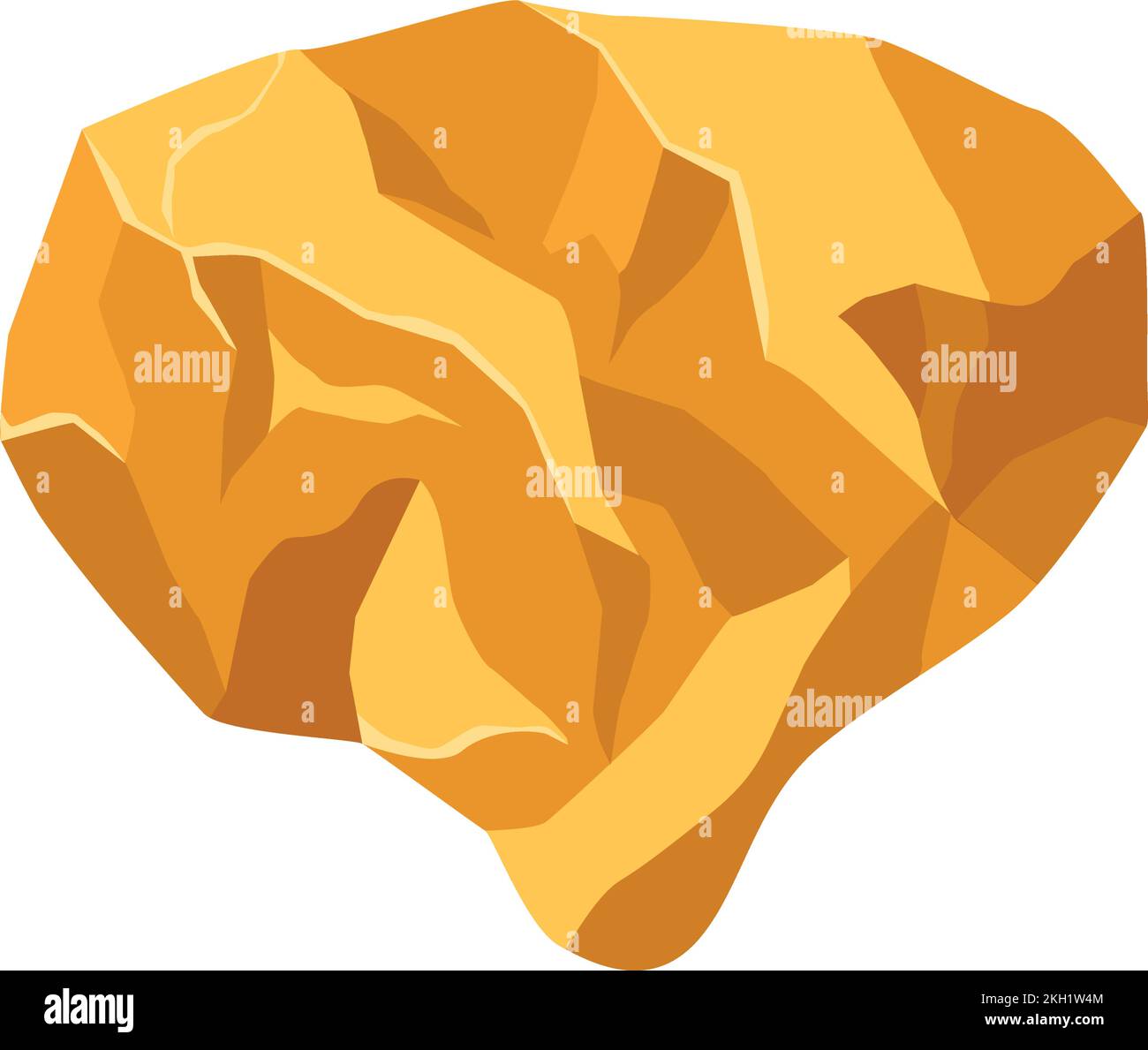 Golden ore icon. Natural stone cartoon element Stock Vector Image & Art ...