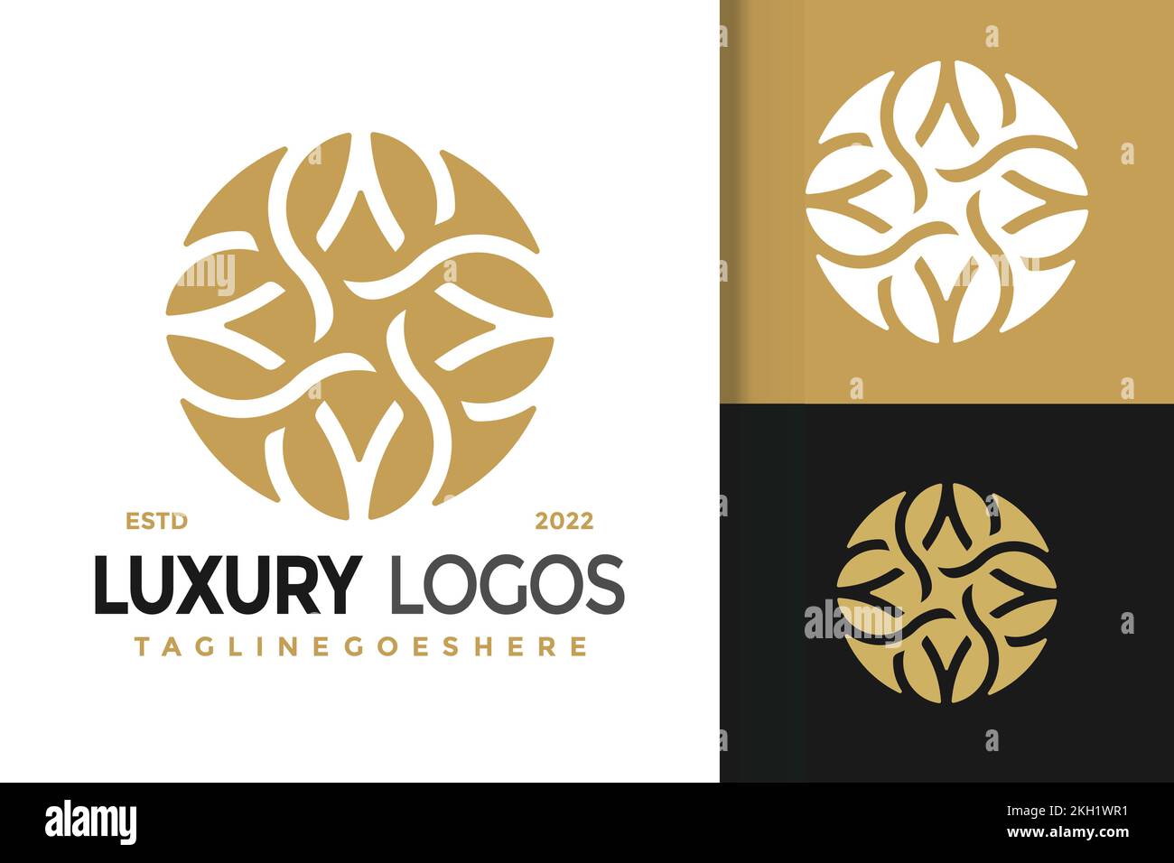 A minimalistic logo design for a luxury brand isolated on a white ...