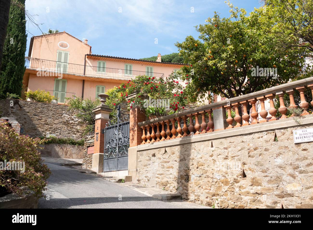 Bormes les Mimosas, charming village in the south of France Stock Photo ...