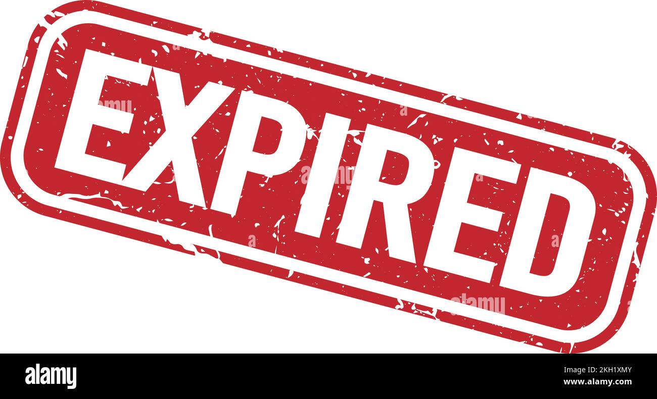 red grungy EXPIRED rubber stamp or label isolated on white, vector illustration Stock Vector ...