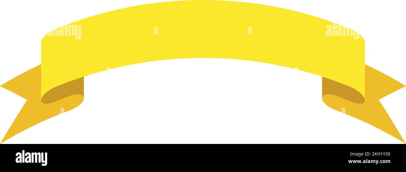 Blank ribbon label. Yellow flat banner template Stock Vector Image ...