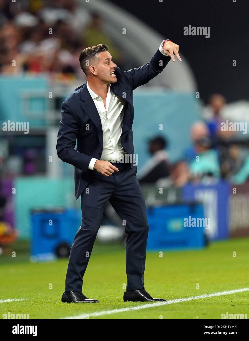Canada manager John Herdman gestures on the touchline during the FIFA World Cup Group F match at ...