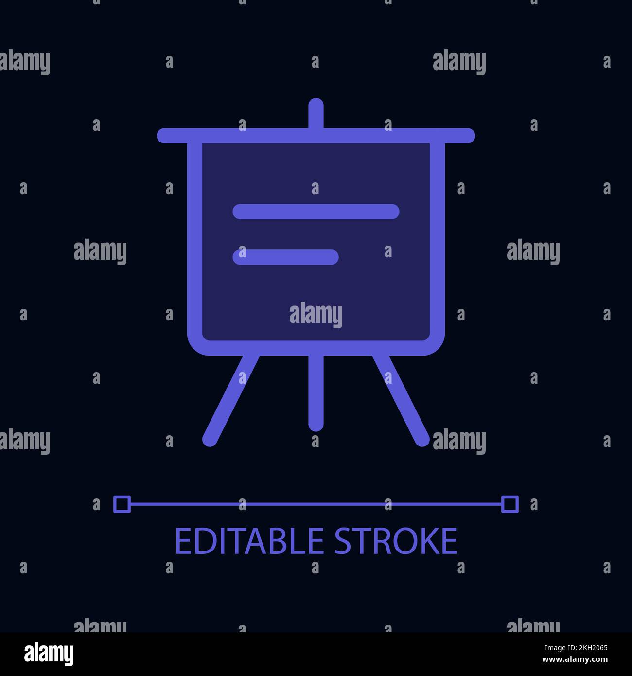 Portable presentation board pixel perfect glassmorphism ui icon for dark theme Stock Vector ...