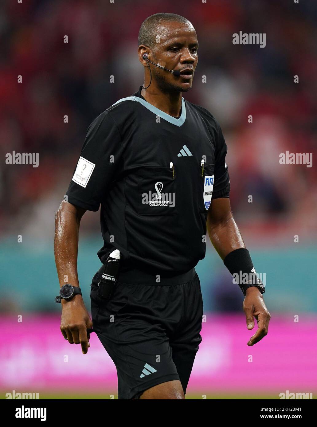 Referee Janny Sikazwe during the FIFA World Cup Group F match at the Ahmad bin Ali Stadium, Al ...
