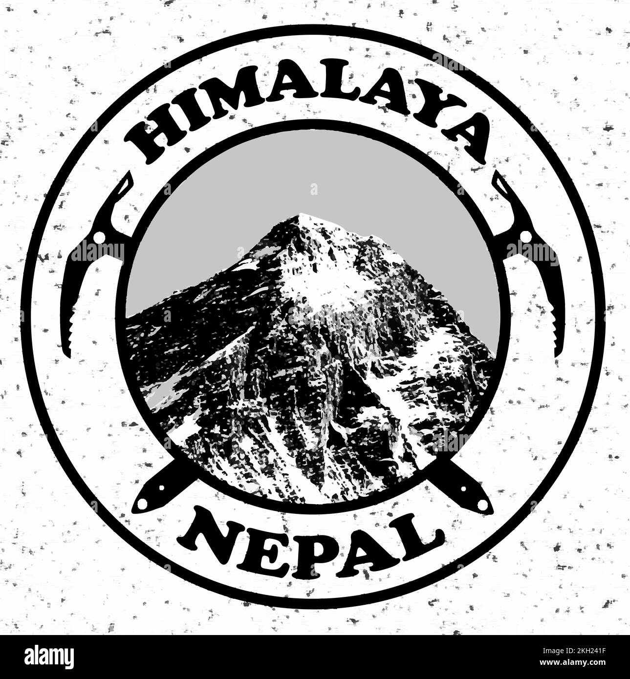 Vector illustation logo of Mount Everest, himalayas mountains, Nepal ...