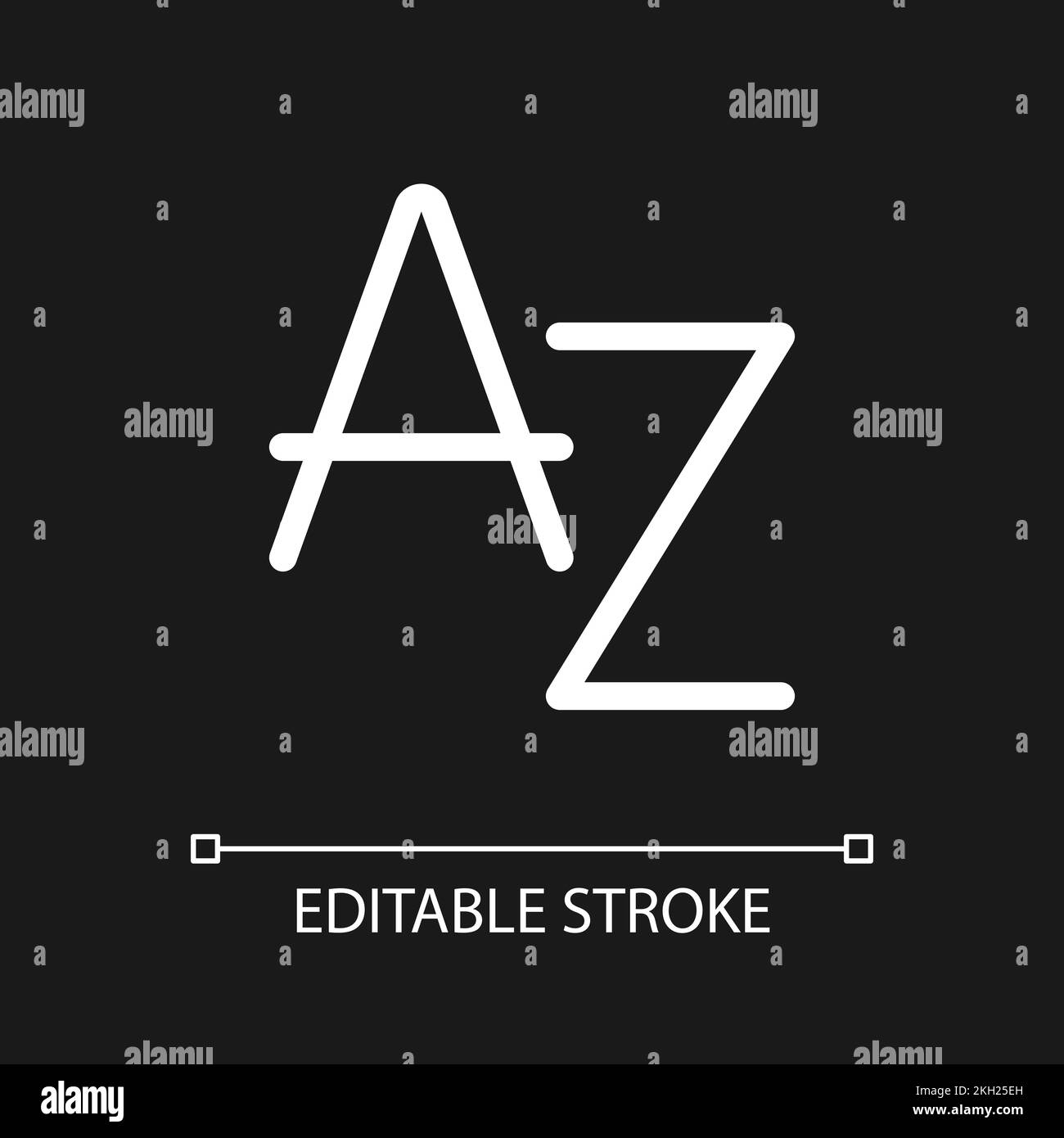 English Alphabet Pixel Perfect White Linear Ui Icon For Dark Theme Stock Vector Image And Art Alamy