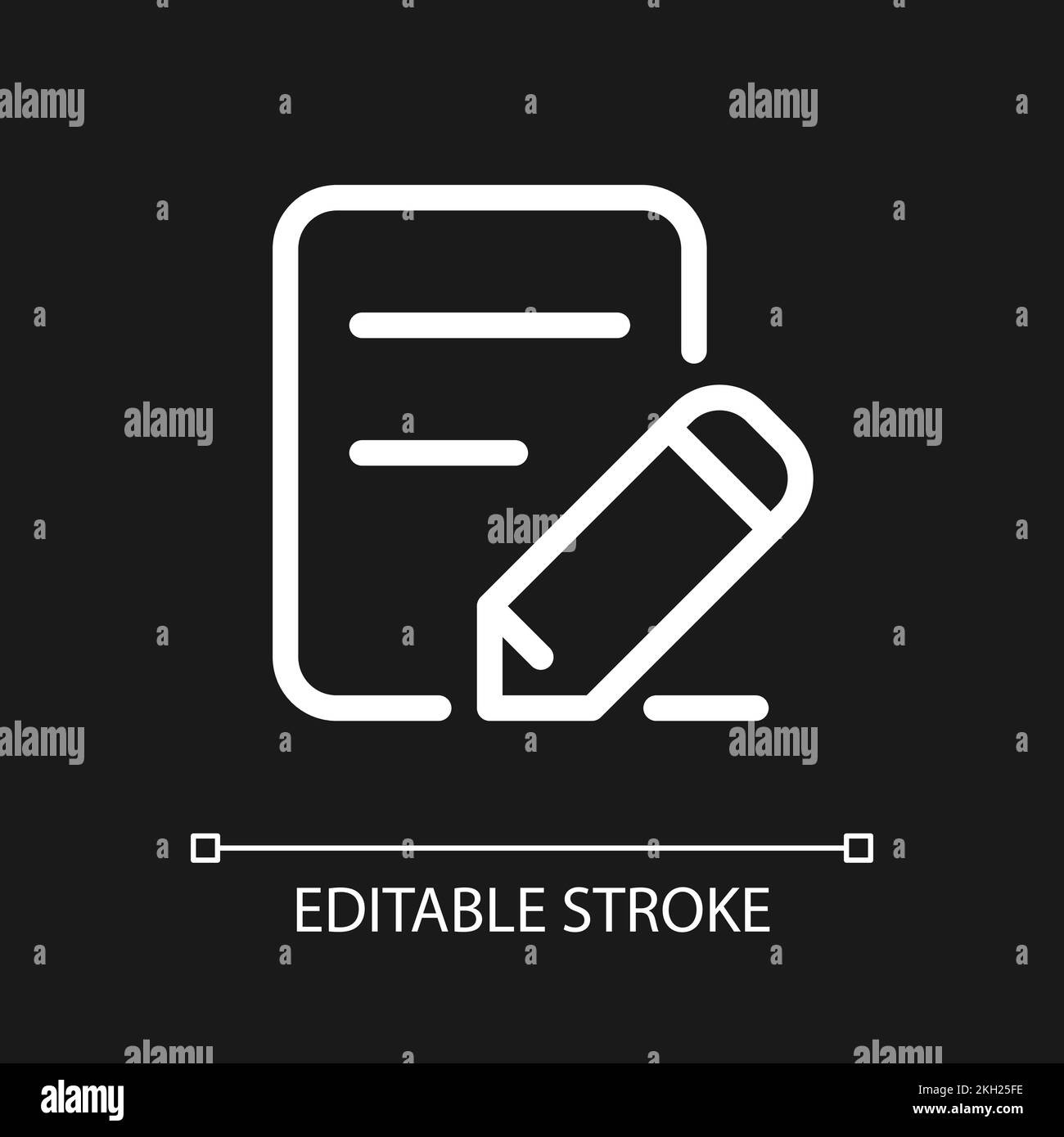 Edit Text Pixel Perfect White Linear Ui Icon For Dark Theme Stock Vector Image And Art Alamy