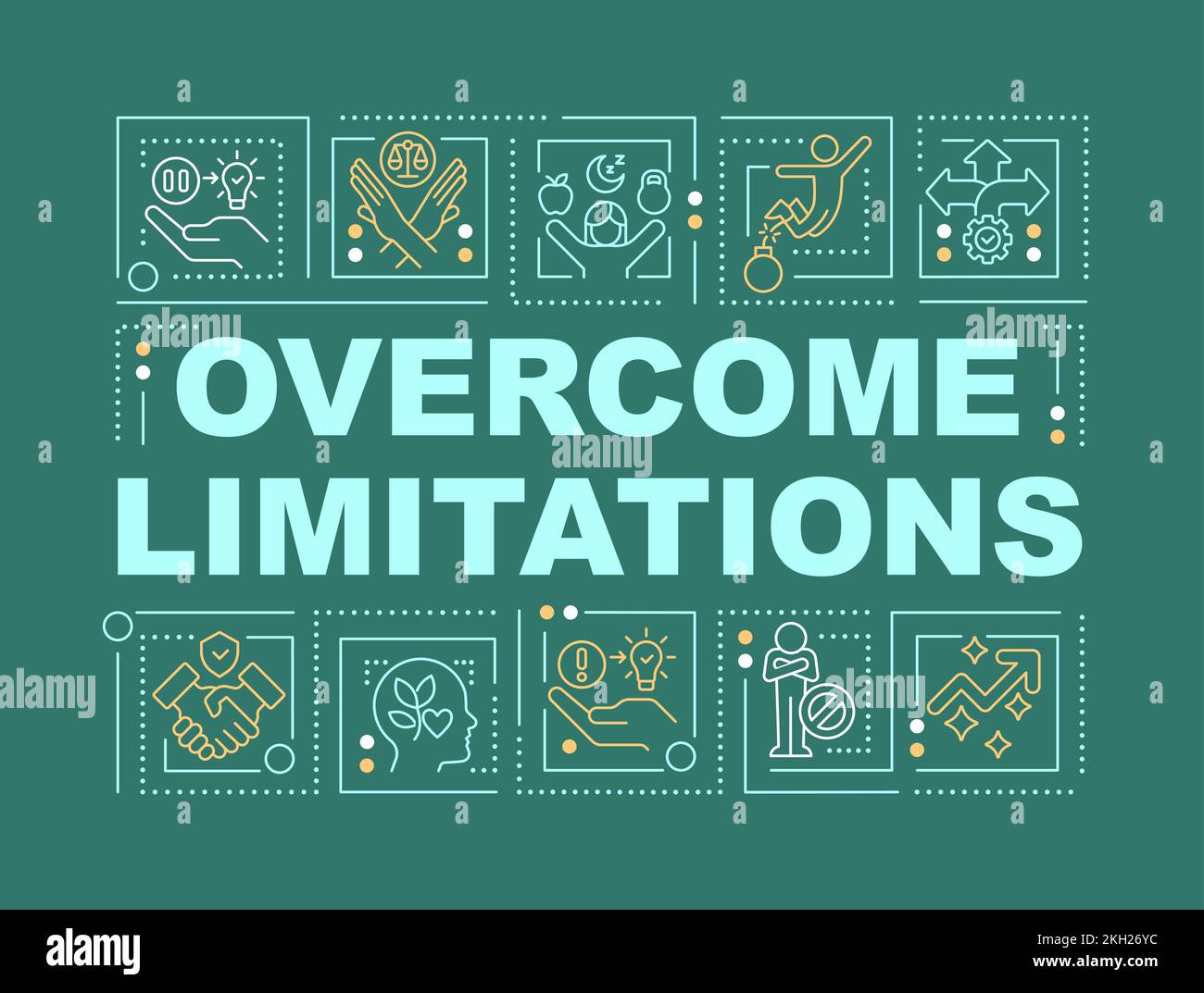 Overcoming limitations word concepts dark green banner Stock Vector ...