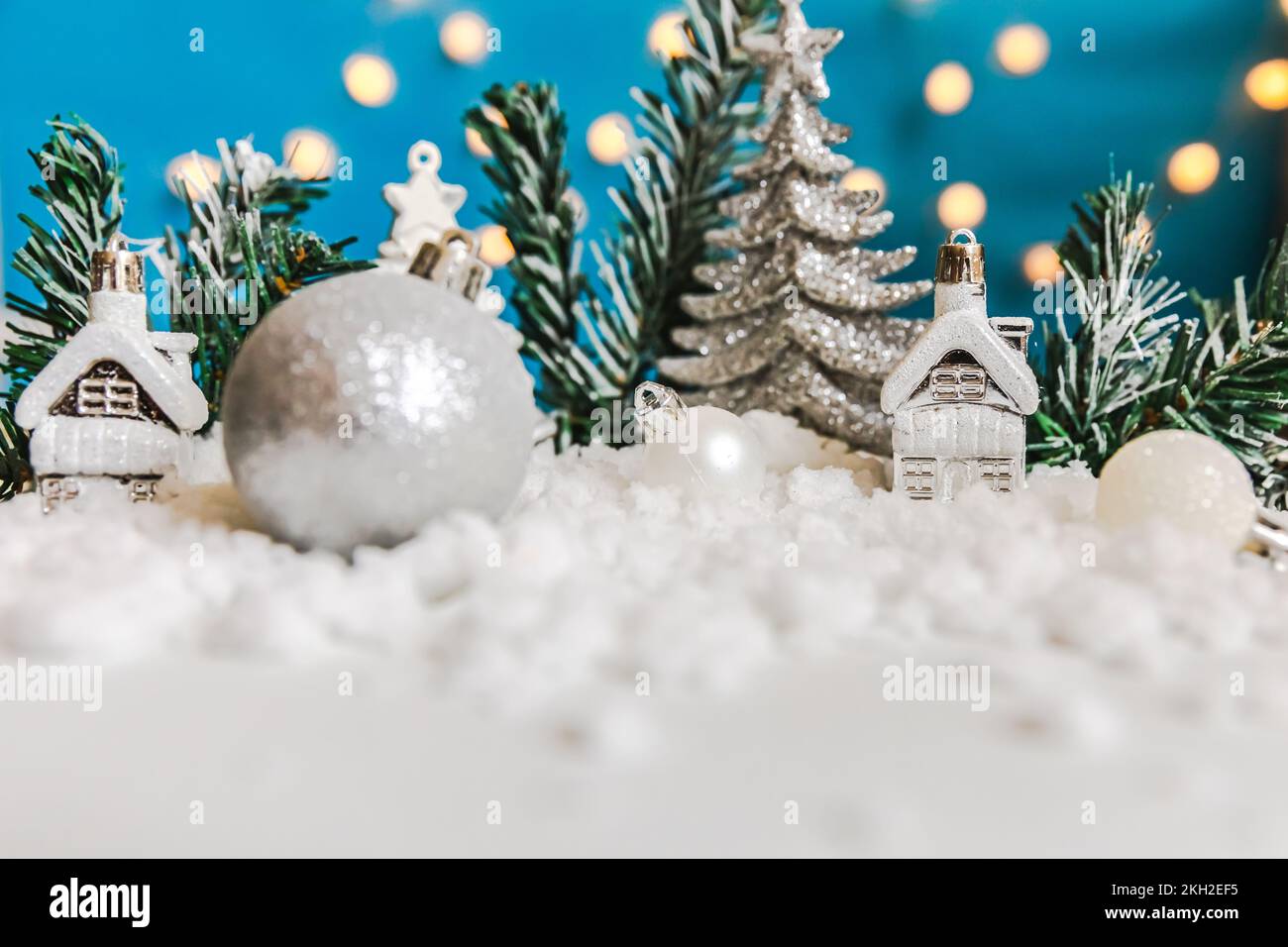 Abstract Advent Christmas Background. Winter decorations ornaments toys ...