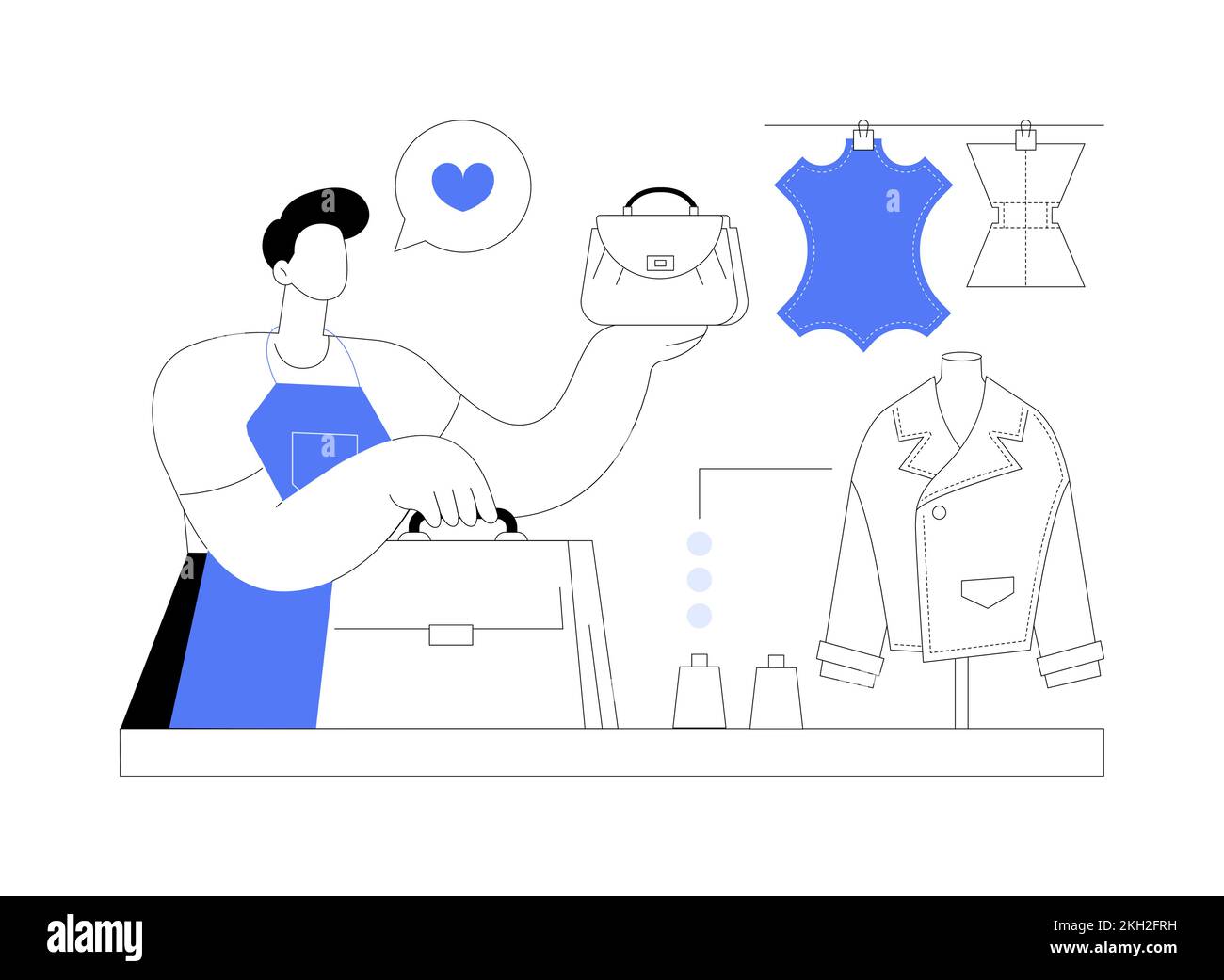 Leather handcraft abstract concept vector illustration Stock Vector ...