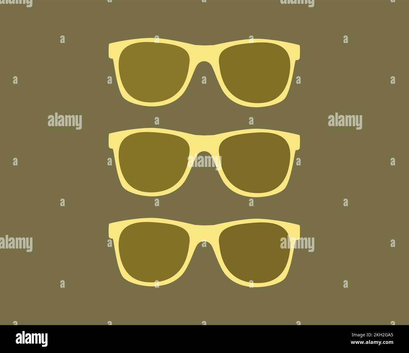 Realistic Vintage Sunglasses Isolated Vector Illustration Stock Vector ...